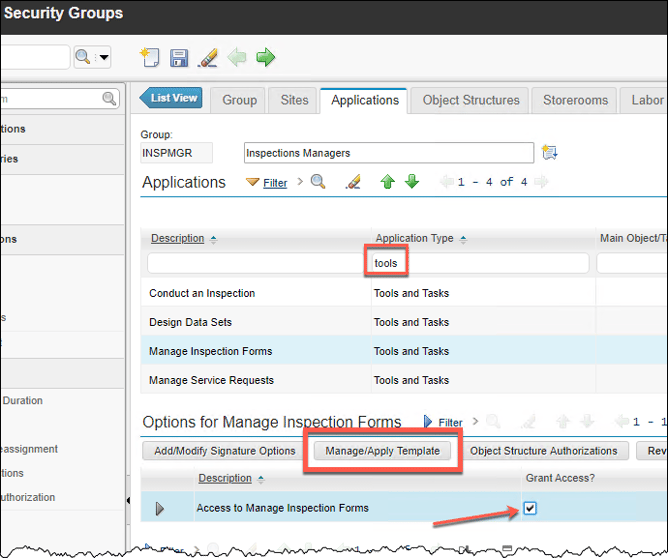 Enabling Access to Inspections Work Centers