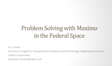 Leidos: Problem Solving with Maximo in the Federal Space